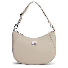 Tommy Hilfiger Schultertasche TOMMY JEANS "TJW DAILY ELEVATED SHOULDER BAG", Damen, Gr. B/H/T: 20cm x 13,5cm x 6cm, sandfarben, Lederimitat, Taschen Schultertasche, Damen Tragetasche mit verl&auml;ngerbarem Trageriemen