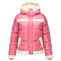 Winterjacke Ragwear "Editah Shiny YOUMODO", Damen, Gr. XXL (44), rosa, Obermaterial: 100% Polyester. Innenfutter: 100% Polyester. Wattierung: 100% Polyester, oversize h&uuml;ftlang, hoch geschlossener Ausschnitt, eng Rippstrickb&uuml;ndchen, Jacken Winterjacke, Jacke mit Pl&uuml;sch-Details und gl&auml;nzender Optik
