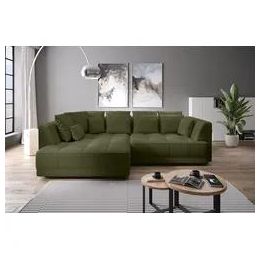 Ecksofa WERK2 "Tiga, Komfortsofa mit elekt. Auszugsfunktion, bequem, L-Form", gr&uuml;n, B:207cm H:72cm T:286cm, 100% Polyester, Sofas, Ecksofa, Pure Wohlf&uuml;hlgarantie: Ausziehbare Sitztiefe, XXL-Ottomane & Kissen.