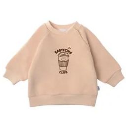 Sweatshirt Liliput "Babyccino Club", M&auml;dchen, Gr. 110/116, beige, 80% Baumwolle, 20% Polyester, bedruckt, normal, Rundhals, Sweatshirts Sweatshirt, mit B&uuml;ndchen am &Auml;rmel