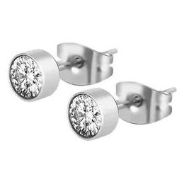 Adelia&acute;s Paar Ohrh&auml;nger ADELIA ́S "Damen Ohrringe &ndash; Ohrstecker aus Edelstahl mit Zirkonia", Damen, Gr. Damen, Edelstahl, silber, Ohrringe, Perfekt als Geschenk f&uuml;r besondere Menschen