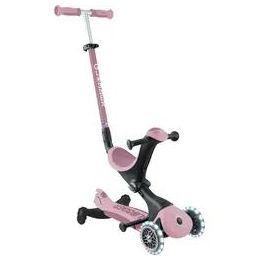 Tretroller Globber "GO-UP DELUXE LIGHTS ECO 360, mit Leuchtrollen", beere, Roller, KinderB:28cm L:99cm, Aufsitzrad mit Schubstange, Laufrad und Scooter, B:28cm L:99cm