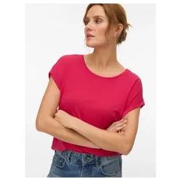 V&eacute;ro Moda Rundhalsshirt VERO MODA "VMAVA PLAIN SS TOP GAJRS NOOS", Damen, Gr. XS, jazzy, Jersey, Obermaterial: 95% Lyocell, 5% Elasthan, unifarben, regular fit normal, Rundhals, Shirts Rundhalsshirt, Materialmix, regular fit