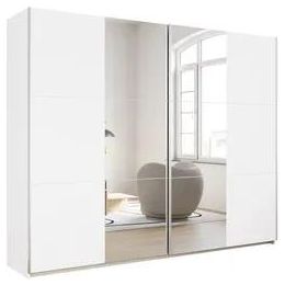 Schwebet&uuml;renschrank Rauch "Kleiderschrank Dreht&uuml;renschrank Schrank Garderobe KRONACH TOPSELLER", wei&szlig; (alpinwei&szlig;, griffleisten alu, 2 spiegel), B:261cm H:210cm T:59cm, Holzwerkstoff, Schr&auml;nke, Schwebet&uuml;renschrank, optional ohne, mit 1 oder 2 Spiegel, viel Stauraum MADE IN GERMANY