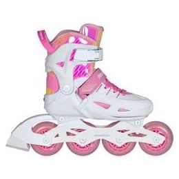 Inlineskates Powerslide "Universe Pink 4W Kids adj" Gr. 37, wei&szlig;, Inlineskates_Rollschuhe, Kinder, 37/40 (bis 80 kg), Kunststoff