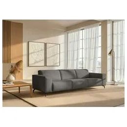 3-Sitzer Home Affaire "Lorcan 257 cm, weiches Sitzgef&uuml;hl", dunkelgrau, B:257cm H:77cm T:93cm, 85% PES, 15% NY, Sofas, mit schwarzen Metallf&uuml;&szlig;en, Lederoptik und in weichem Strukturstoff