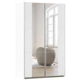 Schwebet&uuml;renschrank Rauch "Kleiderschrank Dreht&uuml;renschrank Schrank Garderobe KRONACH TOPSELLER", wei&szlig; (alpinwei&szlig;, griffleisten alu, 2 spiegel), B:131cm H:210cm T:59cm, Holzwerkstoff, Schr&auml;nke, Schwebet&uuml;renschrank, optional ohne, mit 1 oder 2 Spiegel, viel Stauraum MADE IN GERMANY