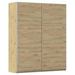 Schwebet&uuml;renschrank Rauch "Kleiderschrank Dreht&uuml;renschrank Schrank Garderobe KRONACH TOPSELLER", braun (eiche artisan, griffleisten alu), B:175cm H:210cm T:59cm, Holzwerkstoff, Schr&auml;nke, Schwebet&uuml;renschrank, optional ohne, mit 1 oder 2 Spiegel, viel Stauraum MADE IN GERMANY