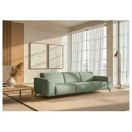 3-Sitzer Home Affaire "Lorcan 257 cm, weiches Sitzgef&uuml;hl", mint, B:257cm H:77cm T:93cm, 85% PES, 15% NY, Sofas, mit schwarzen Metallf&uuml;&szlig;en, Lederoptik und in weichem Strukturstoff
