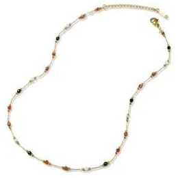 Collier Firetti "Schmuck Geschenk Edelstahl Halsschmuck Halskette Edelstein", gelbgoldfarben, cognac, gr&uuml;n, blau, gelb, hellgrau, wei&szlig;, Halsketten, Damen, Edelstahl, L: 45, Collier, Made in Germany - mit Achat