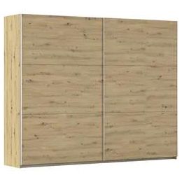 Schwebet&uuml;renschrank Rauch "Kleiderschrank Dreht&uuml;renschrank Schrank Garderobe KRONACH TOPSELLER", braun (eiche artisan, griffleisten alu), B:261cm H:210cm T:59cm, Holzwerkstoff, Schr&auml;nke, Schwebet&uuml;renschrank, optional ohne, mit 1 oder 2 Spiegel, viel Stauraum MADE IN GERMANY