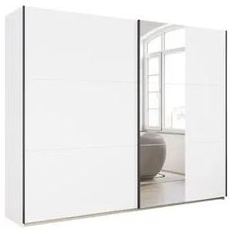 Schwebet&uuml;renschrank Rauch "Kleiderschrank Dreht&uuml;renschrank Schrank Garderobe KRONACH TOPSELLER", wei&szlig; (alpinwei&szlig;, griffleisten grau, 1 spiegel), B:261cm H:210cm T:59cm, Holzwerkstoff, Schr&auml;nke, Schwebet&uuml;renschrank, optional ohne, mit 1 oder 2 Spiegel, viel Stauraum MADE IN GERMANY