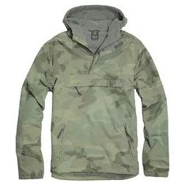 Anorak BRANDIT "Brandit Herren Fleece Pull Over Windbreaker", Herren, Gr. S, olive camouflage, 100% Polyester, mehrfarbig, normal, ohne Ausschnitt, Jacken