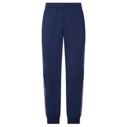 Jogginghose Champion "Sports-inspired Interlock Rib Cuff Pants with Tape detailing", Damen, Gr. S, N-Gr, nava, Obermaterial: 82% Baumwolle, 18% Polyester, Hosen Jogginghose, ohne Verschluss, mit Rippb&uuml;ndchen am Beinabschluss, sportlicher Stil