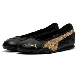 Sneaker Puma "CATCH SOLEIL BALLERINA TOPCAT", Damen, Gr. 37,5, Puma schwarz, toasted almond, Puma gold, Synthetik, Schuhe Sneaker, Design auf den Spuren des Puma Speedcat
