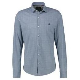 Karohemd Lerros "&Uuml;bergr&ouml;ssen-Hemd mit Minimal-Karomuster", Herren, Gr. 5XL, extraweit, blau (storm blau), 100% Baumwolle, Hemden Karohemd