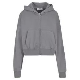 Sweatjacke DEF "DEF DEF Zip Hoodie", Damen, Gr. L, steel grau, 80% Baumwolle, 20% Polyester, unifarben, Sweatjacken Sweatjacke