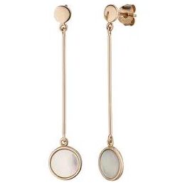 Paar Ohrh&auml;nger Jobo "Ohrringe h&auml;ngend 51 mm lang", ros&eacute;goldfarben, Ohrringe, Damen, Silber 925 (Sterlingsilber), 925 Silber ros&eacute;gold vergoldet mit Perlmutt-Einlagen