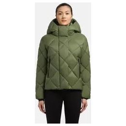 Steppjacke Khujo "Lilian", Damen, Gr. XXL (44), gr&uuml;n, Obermaterial: 100% Nylon; Innenfutter: 100% Nylon; Wattierung: 100% Polyester, gerade h&uuml;ftbedeckend, hoch geschlossener Ausschnitt, eng Rippstrickb&uuml;ndchen, Jacken Steppjacke, Damen Winterjacke mit Karo-Steppung