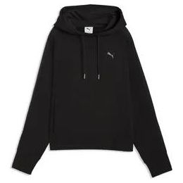 Hoodie Puma "HER Oversized Hoodie Damen", Damen, Gr. XL, schwarz, Obermaterial: 32% Polyester, 68% Baumwolle. Kapuzenfutter: 100% Baumwolle. Rippe: 3% Elasthan, 97% Baumwolle, oversize, Sweatshirts Hoodie