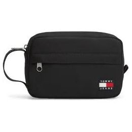 Tommy Hilfiger Kulturbeutel TOMMY JEANS "TJM ESS DAILY WASHBAG", Gr. B/H/T: 21cm x 14cm x 8cm, schwarz, Textil, Taschen Kulturbeutel, Unisex Minibag, Hygienebeutel mit praktischer Handschlaufe