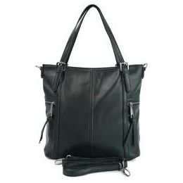 Schultertasche Harpa "TALIA", Damen, Gr. B/H/T: 40cm x 31cm x 40cm, schwarz, Kunstfaser, unifarben, Taschen Schultertasche, mit seitlichen Rei&szlig;verschlussf&auml;chern