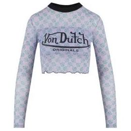 Longsleeve Von Dutch "Von Dutch AKELA SHIRTS", Damen, Gr. L, pink, 100% Polyester, bedruckt, normal, Rundhals, Shirts