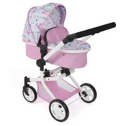 Bayer Chic 2000 Kombi-Puppenwagen CHIC2000 "Mika", bunt (flowers rosa), Puppenwagen, KinderB:41cm H:82cm T:73cm, Kunststoff, Metall, Stoff, mit schwenkbaren Vorderr&auml;dern, B:41cm H:82cm T:73cm