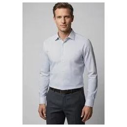 Langarmhemd DESOTO "Jerseyhemd Casual Kent", Herren, Gr. XL, N-Gr, wei&szlig; dunkelblau dots, Obermaterial: 100% Baumwolle, slim fit normal, Manschette, Hemden