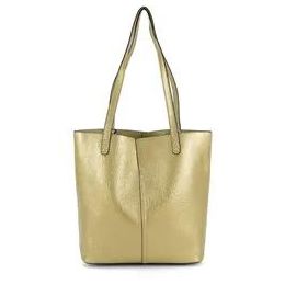 Henkeltasche Harpa "CASSIDY", Herren, Gr. B/H/T: 40cm x 19cm x 25,5cm, goldfarben, Polyurethan (PU), unifarben, Taschen, in Lackoptik inklusive Kosmetiktasche