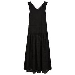 Midikleid RAFFYA "Squire All Over Cut Work Drop Waist Midi Dress Damen", Damen, Gr. 42, Normalgr&ouml;&szlig;en, schwarz, 100% Baumwolle, Kleider Midikleid