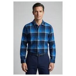 Hemdjacke OLYMP, Herren, Gr. XXL, marine, Web, Obermaterial: 100% Baumwolle, kariert, oversize normal, 1-Knopf-Manschette, Jacken, Overshirt, pflegeleicht, Karomuster
