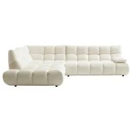 Ecksofa Home Affaire "Cozy Bubble, mit klappbarer Armlehne, Breite 324 cm", wei&szlig;, B:324cm H:85cm T:211cm, 100% Polyester, Sofas, Ecksofa, mit eleganter Steppung, Rundumbezug & weicher Polsterung
