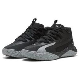 Basketballschuh Puma "Dagger 2 Mid Basketballschuhe Jugendliche", Kinder, Gr. 37,5, schwarz cool mid gray, Obermaterial: Synthetik, Textil. Futter: Textil. Innensohle: Textil. Laufsohle: Gummi, Synthetik, Schuhe