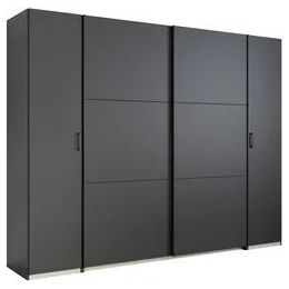 Schwebet&uuml;renschrank Rauch "Kleiderschrank Dreht&uuml;renschrank Schrank Garderobe KRONACH TOPSELLER", grau (graumetallic, griffleisten graumetallic), B:268cm H:210cm T:59cm, Holzwerkstoff, Schr&auml;nke, Schwebet&uuml;renschrank, mit Dreh- und Schwebet&uuml;ren und vielen Einlegeb&ouml;den MADE IN GERMANY