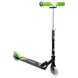 Scooter Muuwmi "Aluminium Scooter 125 mm mit Leuchtrollen", gr&uuml;n, RollerB:34,5cm L:71,5cm, B:34,5cm L:71,5cm