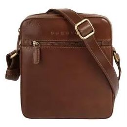 Umh&auml;ngetasche Bugatti "REMO", Gr. B/H/T: 20cm x 23cm x 5cm onesize, braun (cognac), Leder, leicht gl&auml;nzend, unifarben, Taschen Umh&auml;ngetasche, echt Leder
