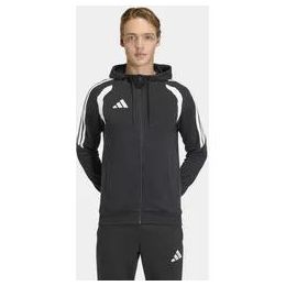 Kapuzensweatshirt Adidas PERFORMANCE "TIRO26 LEAGUE SWEAT FULL ZIP HOODIE", Herren, Gr. S, schwarz, wei&szlig;, Obermaterial: 70% Baumwolle, 30% Polyester, angesetztes B&uuml;ndchen, Sweatshirts