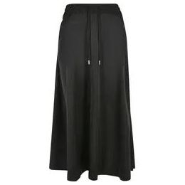 Sommerrock Urban Classics "Urban Classics Damen Ladies Satin Midi Skirt", Damen, Gr. XS, schwarz, 95% Polyester, 5% Elasthan, unifarben, loose fit, R&ouml;cke