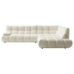 Ecksofa Home Affaire "Cozy Bubble, mit klappbarer Armlehne, Breite 324 cm", wei&szlig;, B:324cm H:85cm T:211cm, 100% Polyester, Sofas, Ecksofa, mit eleganter Steppung, Rundumbezug & weicher Polsterung