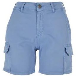 Cargohose Urban Classics "Urban Classics Damen Ladies High Waist Cargo Shorts", Damen, Gr. 34, Normalgr&ouml;&szlig;en, horizonblau, 98% Baumwolle, 2% Elasthan, unifarben, normal, Hosen Cargohose