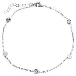 Adelia&acute;s Fu&szlig;kette ADELIA ́S "Damen Fu&szlig;kettchen &ndash; Herz aus Edelstahl", silber, Fu&szlig;ketten, Damen, Edelstahl, Ein stilvolles Geschenk f&uuml;r besondere Momente