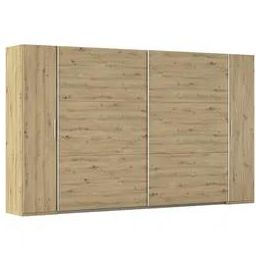 Schwebet&uuml;renschrank Rauch "Kleiderschrank Dreht&uuml;renschrank Schrank Garderobe KRONACH TOPSELLER", braun (eiche artisan, griffleisten alu), B:354cm H:210cm T:59cm, Holzwerkstoff, Schr&auml;nke, Schwebet&uuml;renschrank, mit Dreh- und Schwebet&uuml;ren und vielen Einlegeb&ouml;den MADE IN GERMANY