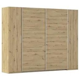 Schwebet&uuml;renschrank Rauch "Kleiderschrank Dreht&uuml;renschrank Schrank Garderobe KRONACH TOPSELLER", braun (eiche artisan, griffleisten alu), B:268cm H:210cm T:59cm, Holzwerkstoff, Schr&auml;nke, Schwebet&uuml;renschrank, mit Dreh- und Schwebet&uuml;ren und vielen Einlegeb&ouml;den MADE IN GERMANY