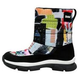 Schn&uuml;rboots DOGO "Nortia Winterboot / Snowboot Damen Stiefeletten", Damen, Gr. 38, Normalschaft, schwarz, grau, Polyurethan, Schuhe Schn&uuml;rboots, Handgefertigt