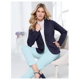 Jackenblazer Classic Basics "Jersey-Blazer", Damen, Gr. 46, marine, 76% Polyester, 20% Viskose, 4% Elasthan, Blazer