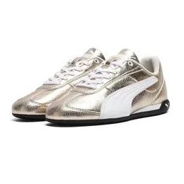 Sneaker Puma "Replicatch Metallic Whisper Sneakers Damen", Herren, Gr. 38,5, gold wei&szlig;, Obermaterial: Textil, Synthetik. Futter: Textil. Innensohle: Textil. Laufsohle: Gummi, Schuhe Sneaker