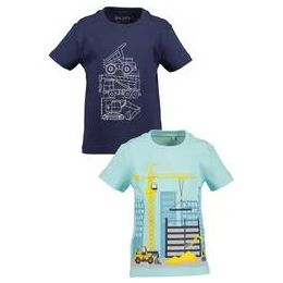 T-Shirt Blue Seven "Blue Seven 2er Pack Jungen T-Shirts mit Baufahrzeugen", Jungen, Gr. 98, m001, multipack 1, 100% Baumwolle, normal, Rundhals, Shirts T-Shirt