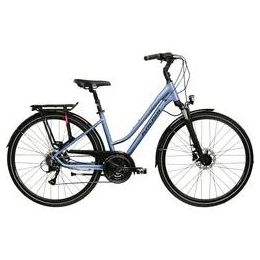 Trekkingrad KROSS "Damen-Trekkingrad 28" Trans 4.0 Blau 24 G&auml;nge" Gr. 43, blau, schwarz, Fahrr&auml;der, 43cm, 28 Zoll (71,12cm) hinten: 28 Zoll (71,12cm)