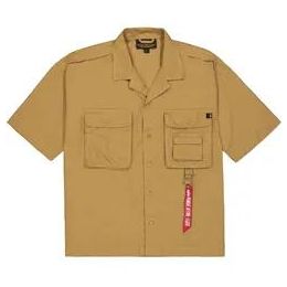 Print-Shirt Alpha Industries "Aloha Safari Shirt", Herren, Gr. 3XL, gr&uuml;n (khaki), Obermaterial: 80% Baumwolle, 20% Viskose, Shirts